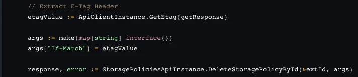 Incorrect example in v4 SDK for storage policy delete, how to report ...