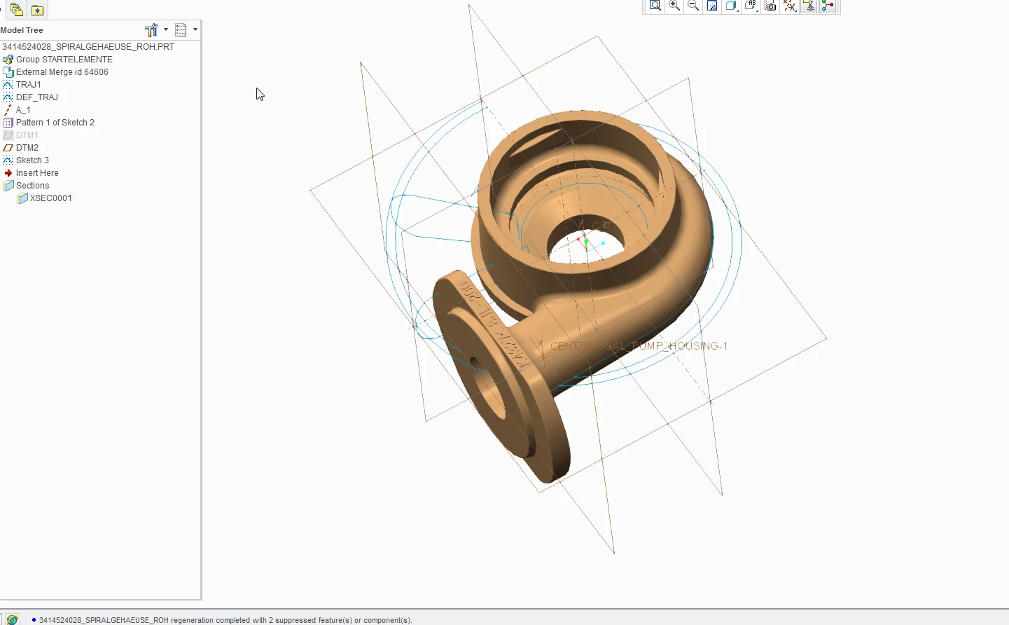 How can I project the end of sectioned surface on a plane? | Community