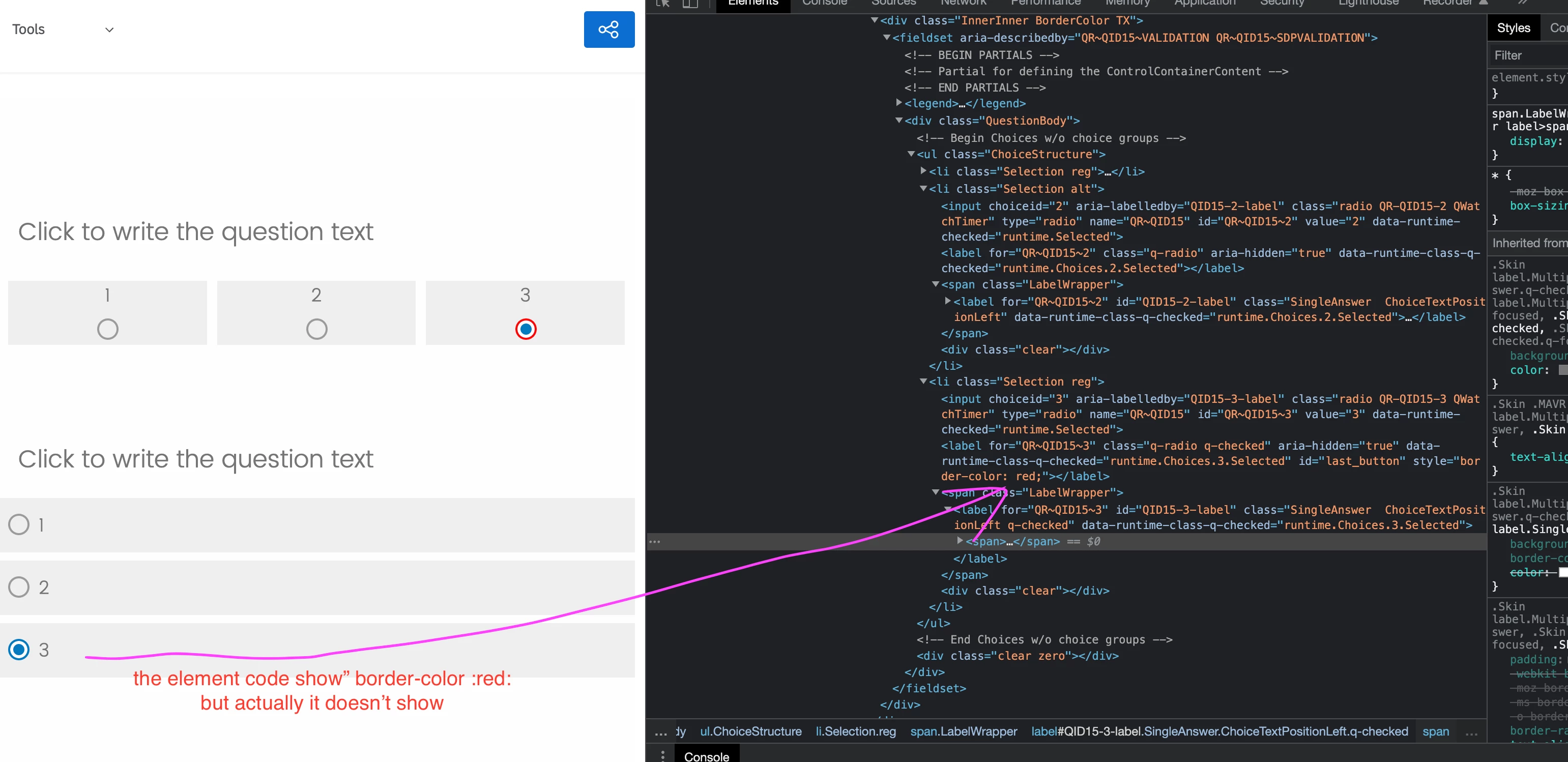 JavaScript For Radio Button Color Change Doesn t Work In Vertical Case 
