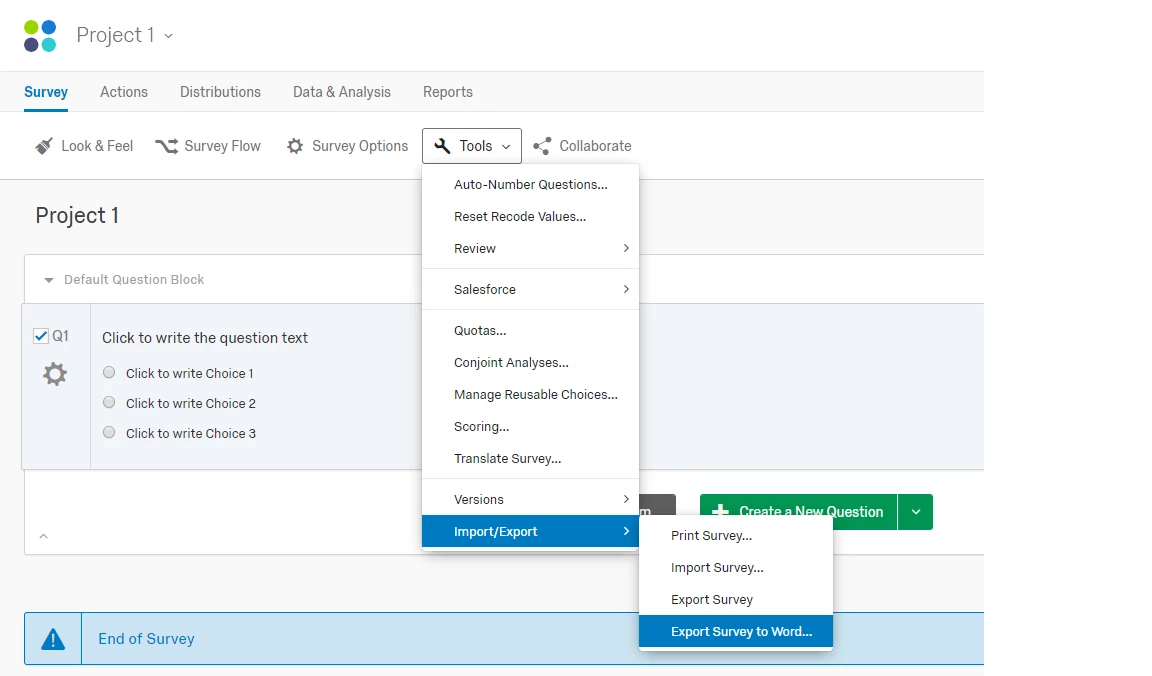Generate Survey Data Dictionary And Export To Word XM Community
