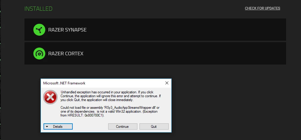 synapse 3not starting | Razer Insider