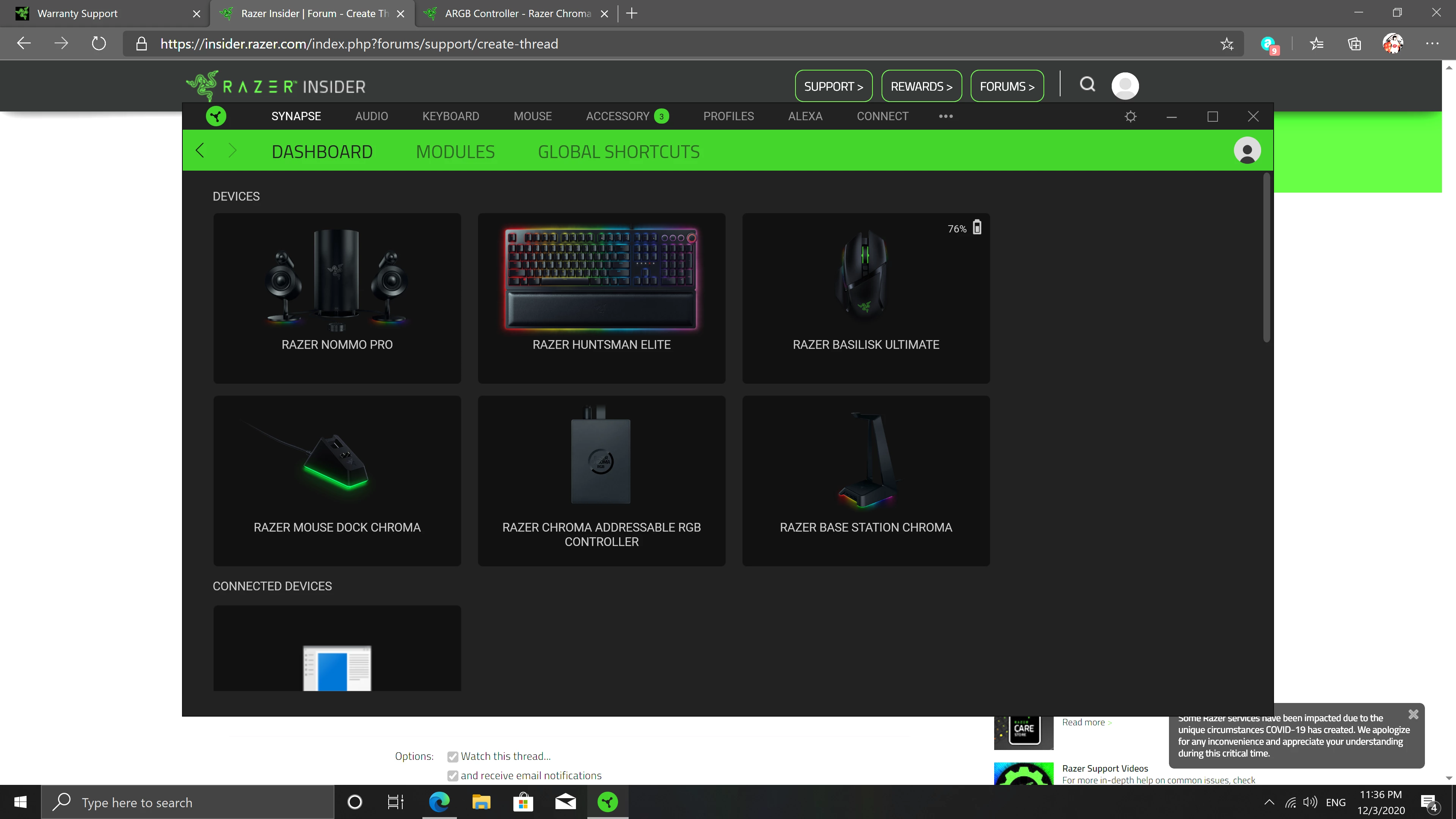 Only one Addressable RGB Controller can use in Synapse | Razer Insider