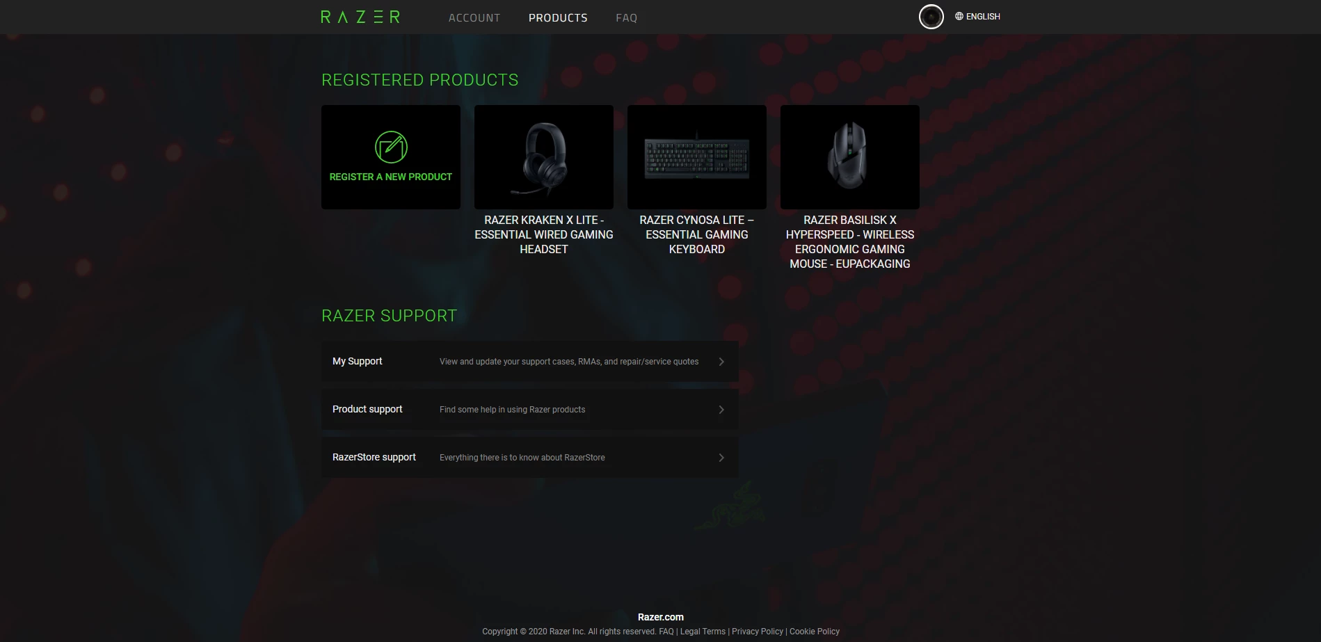 Insider ID not recognising all razer products registered to the razed ...