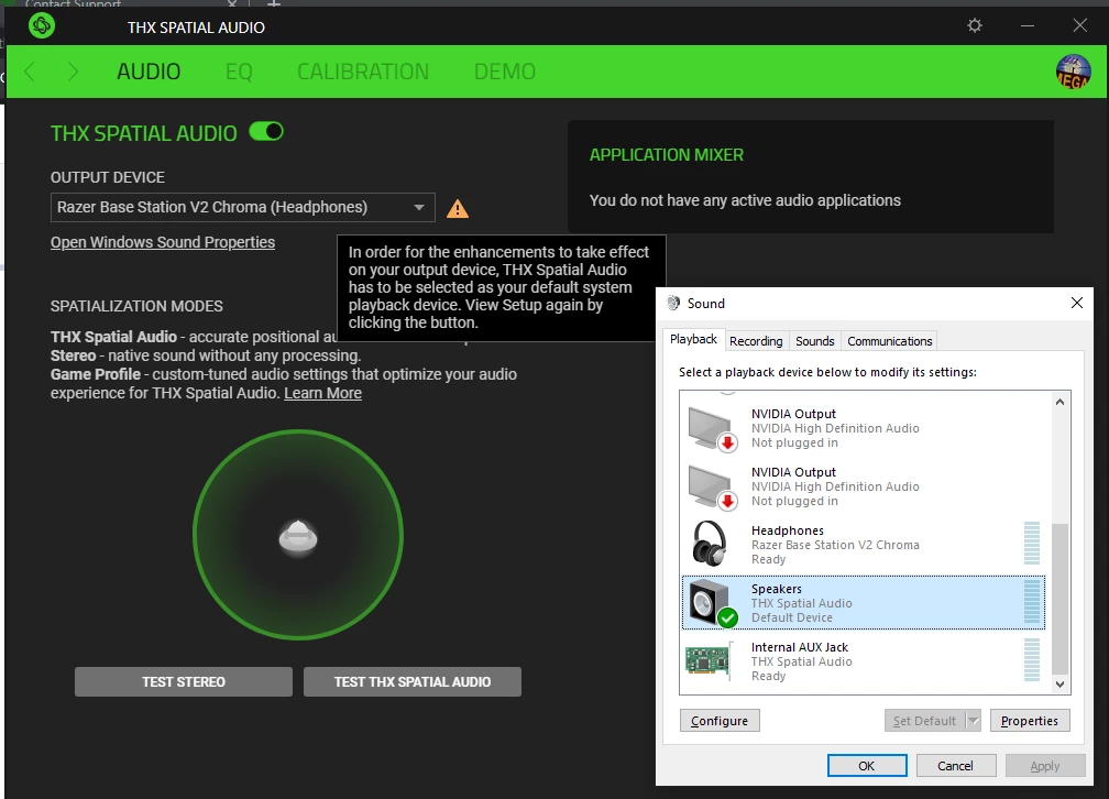 THX Spacial not working | Razer Insider