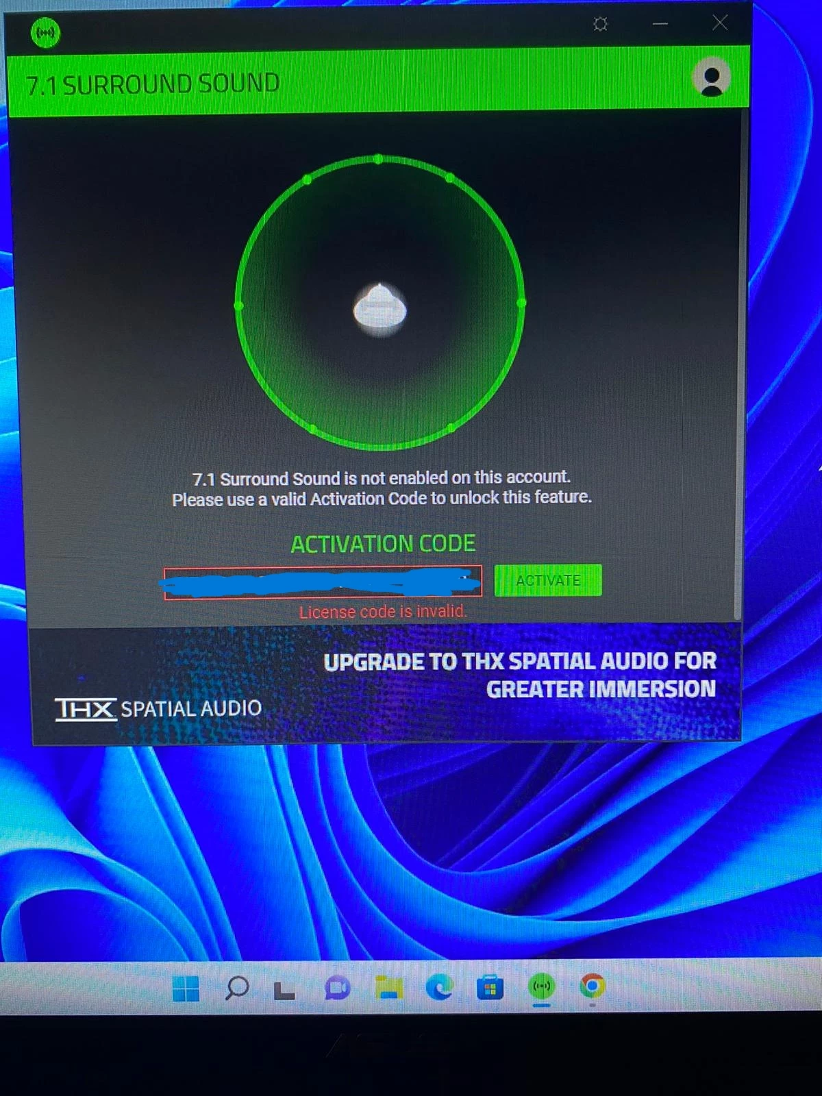 My Razer 7.1 activation code is not working | Razer Insider