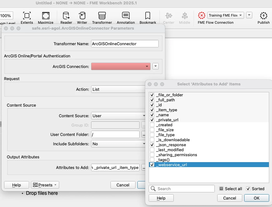 Using An AGOL Connection As A User Parameter Would I Be Abe To Get Using An AGOL Connection As A User Parameter Would I Be Abe To Get