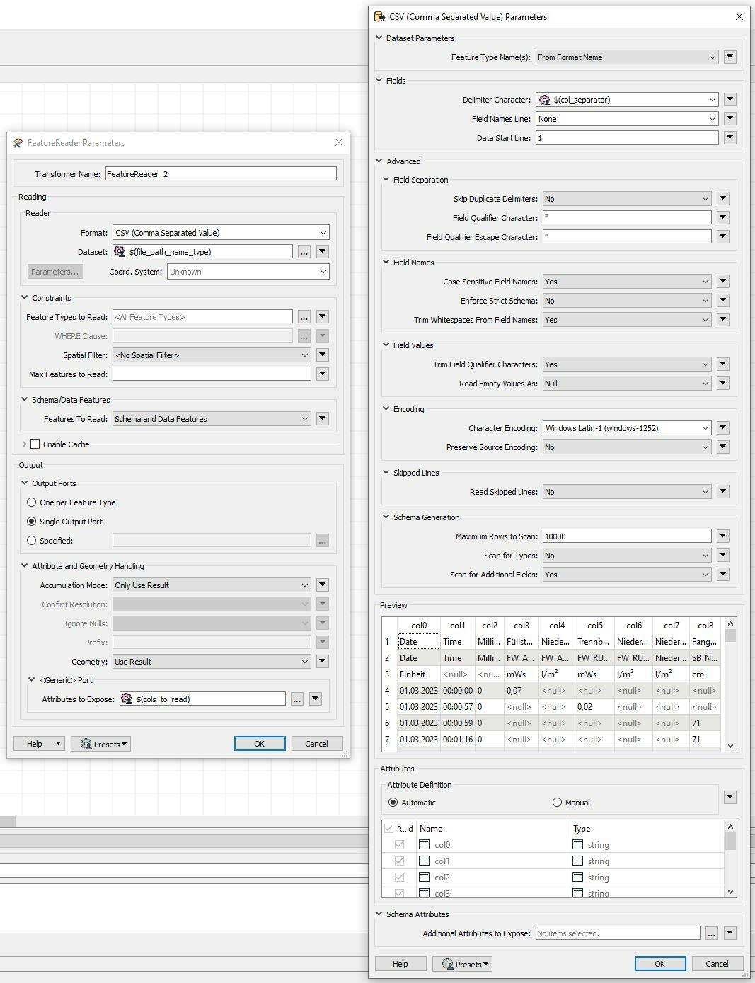 Featurereader Schema Update Dynamically Automatically Csv Columns Community