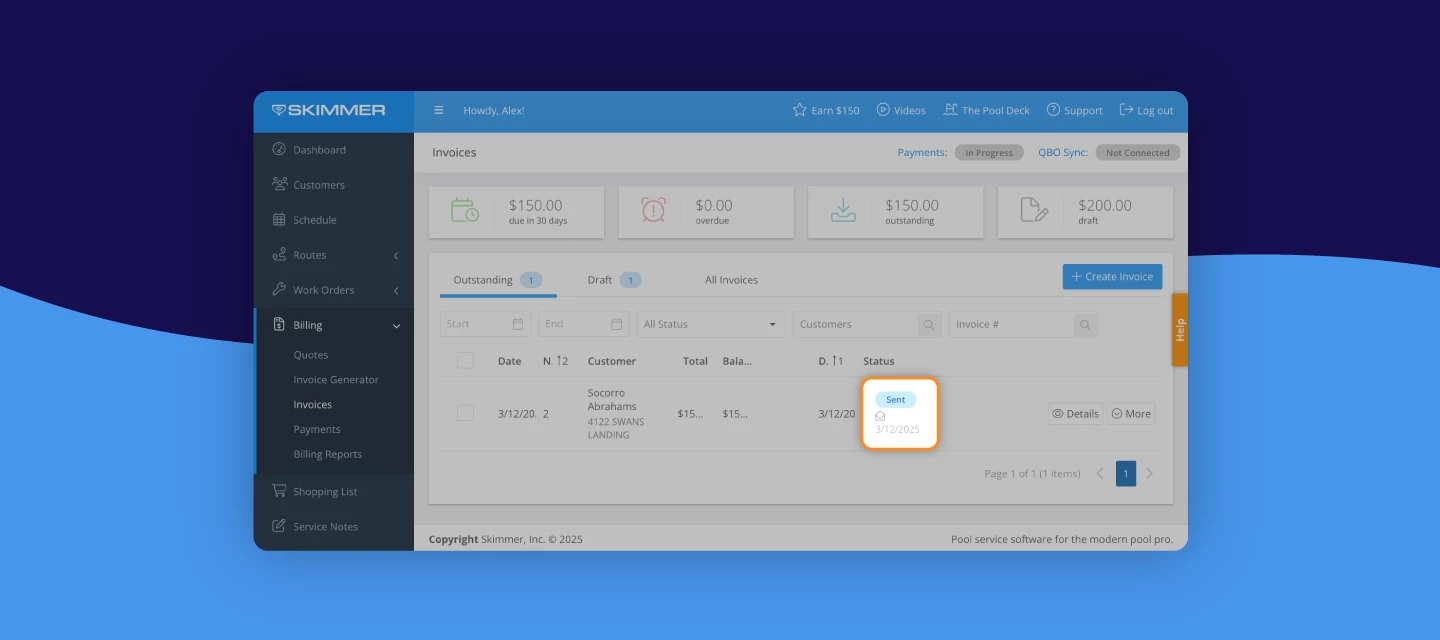 New Skimmer Billing feature: See when an invoice or quote is opened ...