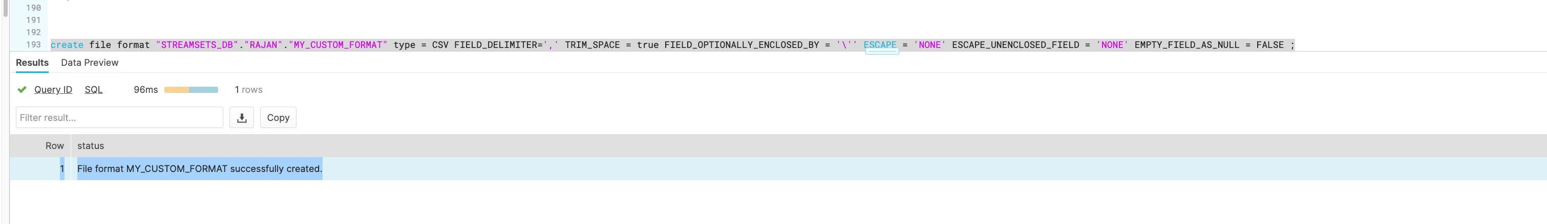 How To Define And Create A Custom File Format For Snowflake Destination StreamSets Community