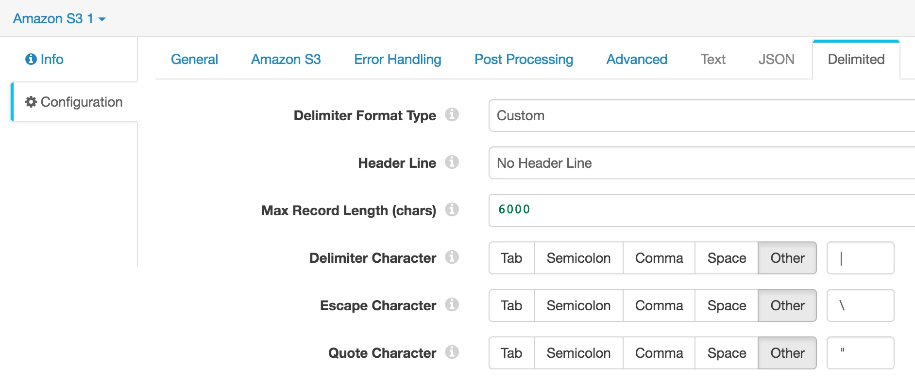 How To Use Delimiter separated Values Vs S3 SPOOLDIR 01 Error Message 