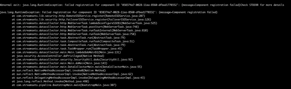 Component Registration Failed Error Failed Registration For Component Id 038374e7 0028 11ea