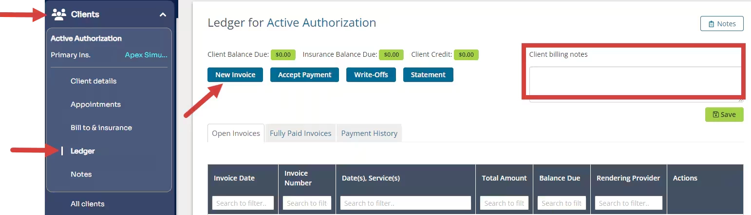Create an Invoice | Ensora Experience