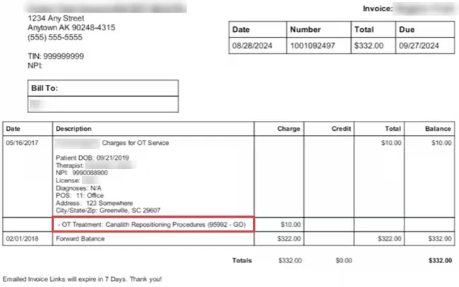Review an Invoice with Billing Details/Superbill | Ensora Experience