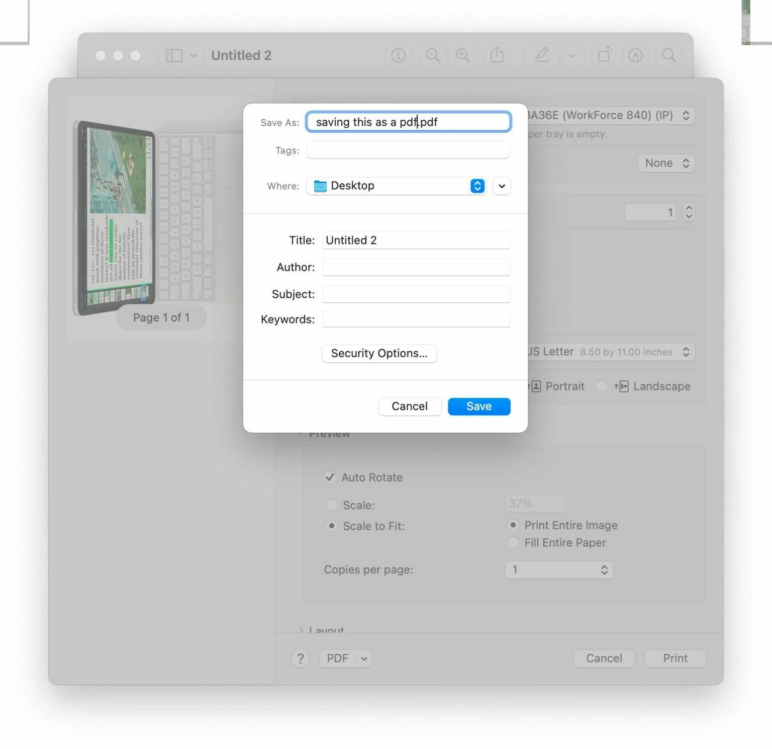 Creating A Save As PDF Keyboard Shortcut In MacOS Ventura Webroot