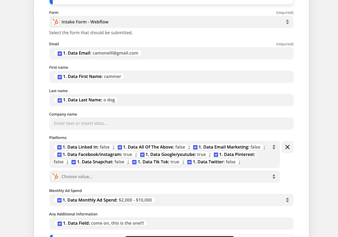 How To Connect Multiple Checkbox ion On WebFlow Form To HubSpot
