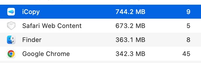 mac剪切板工具iCopy为什么这么吃内存？