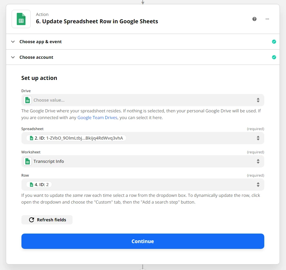 Update Spreadsheet Row In Google Sheets Not Working As Before Zapier