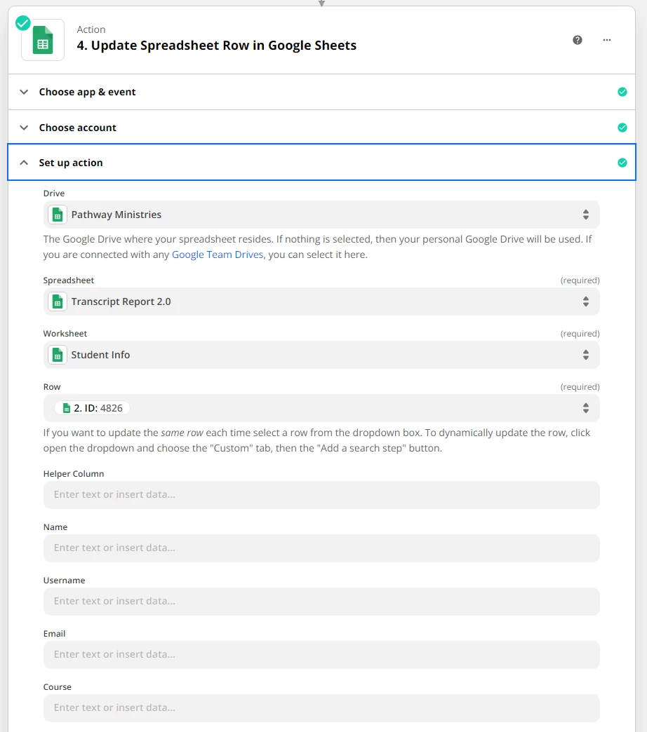 Update Spreadsheet Row In Google Sheets Not Working As Before Zapier 