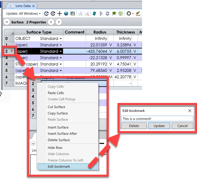 Feature Re Add Comment To Cell Zemax Community